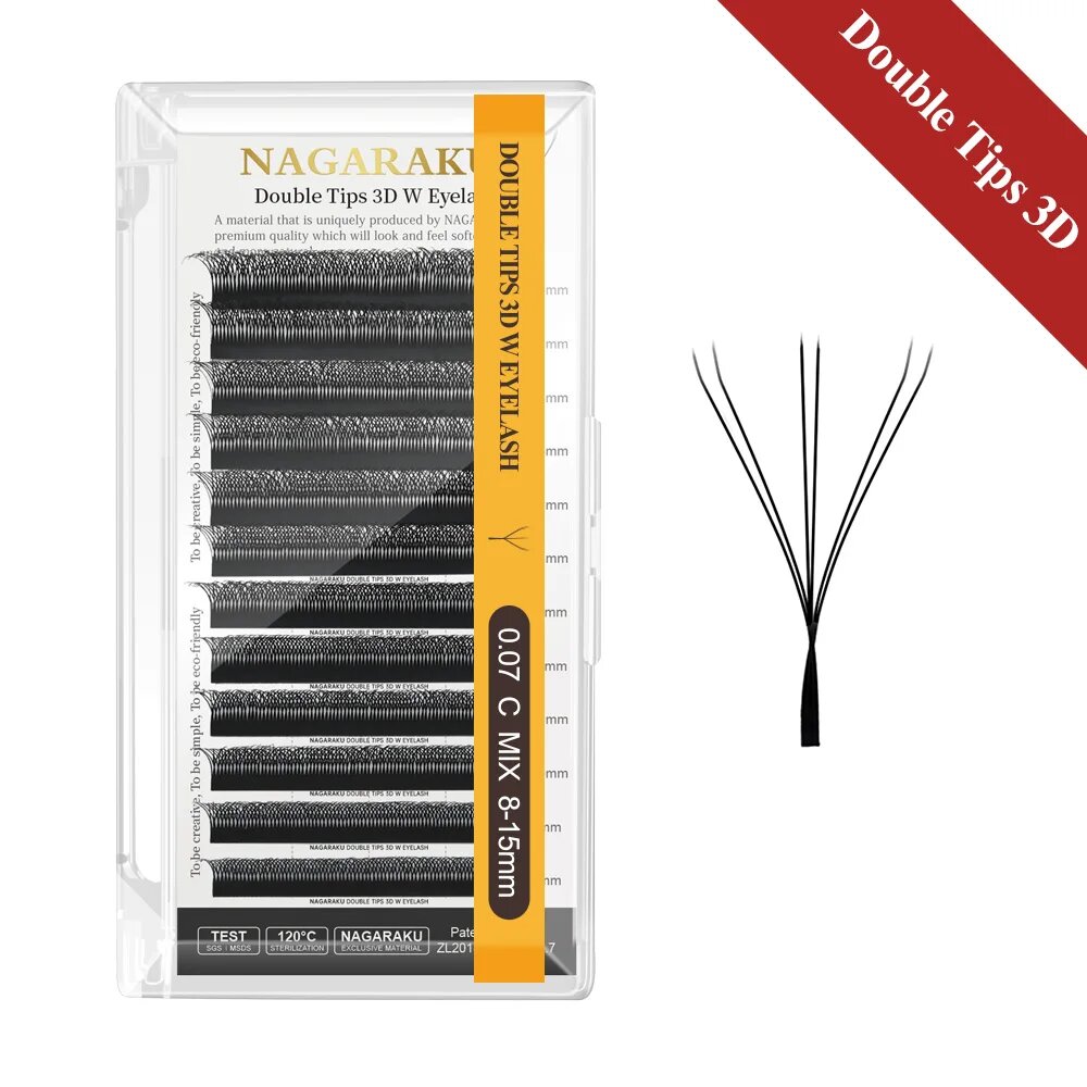 NAGARAKU 3D вей формы D изгиб, 12mm, Double Tips 3D