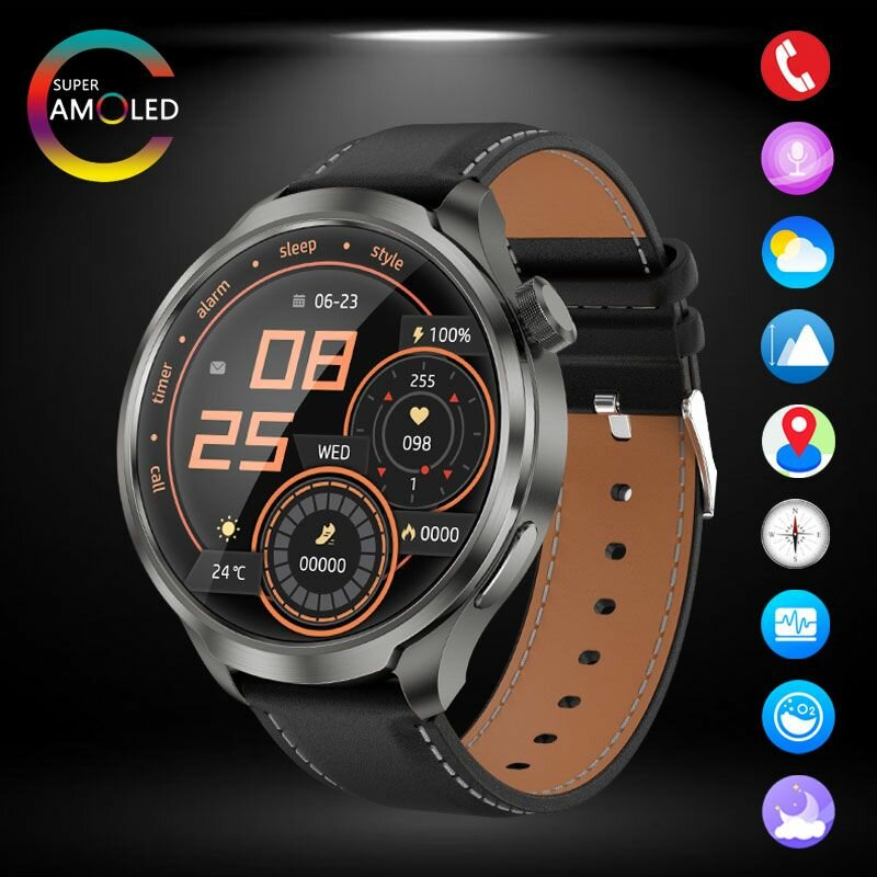 2024 Прочные умные часы мужские наручные часы с альтиметр барометр, Компас, GPS-трек движения, водонепроницаемый IP67