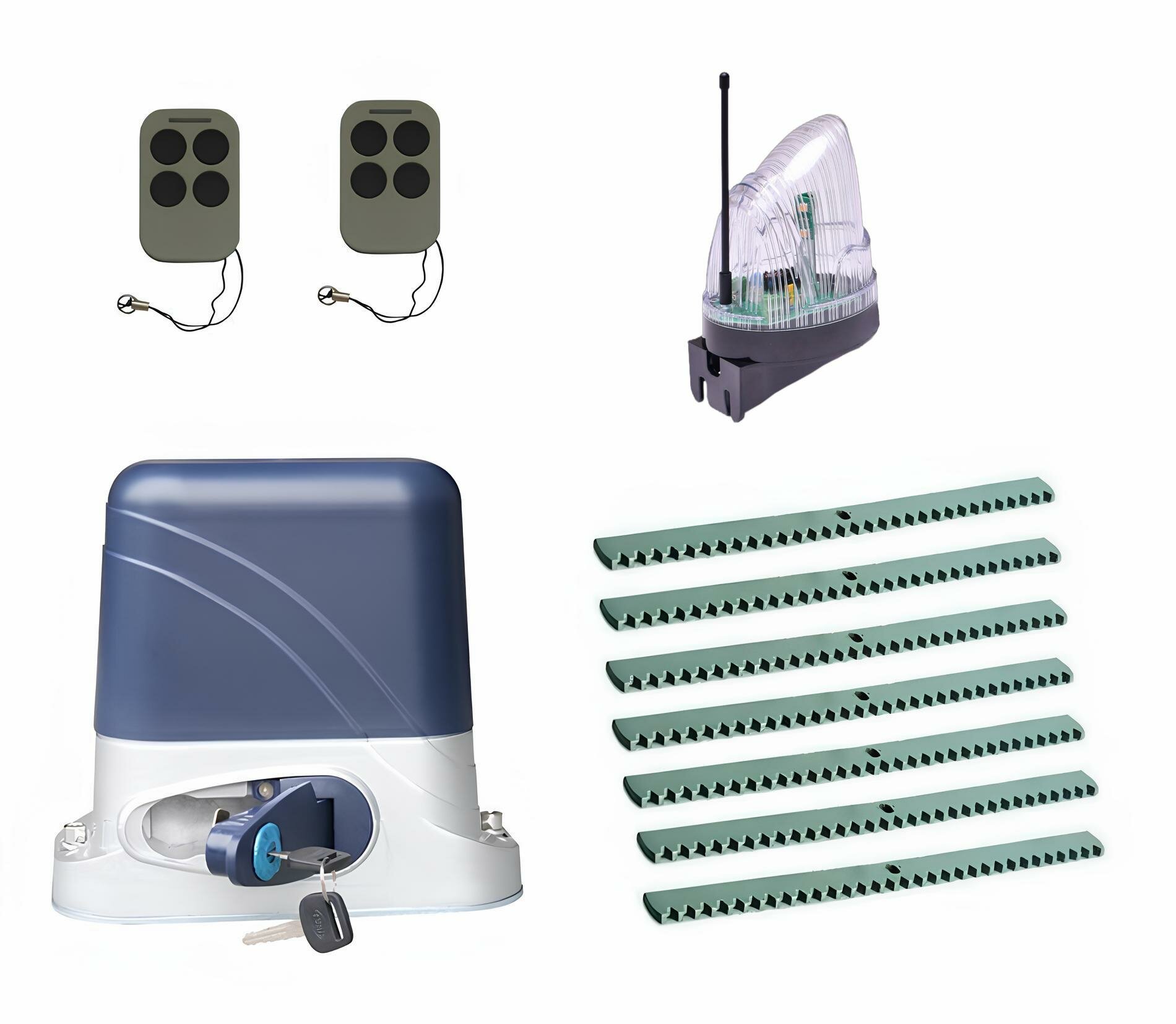 Автоматика для откатных ворот KSL-800 KIT-L5K7, комплект: привод, 2 пульта, лампа, 7 реек
