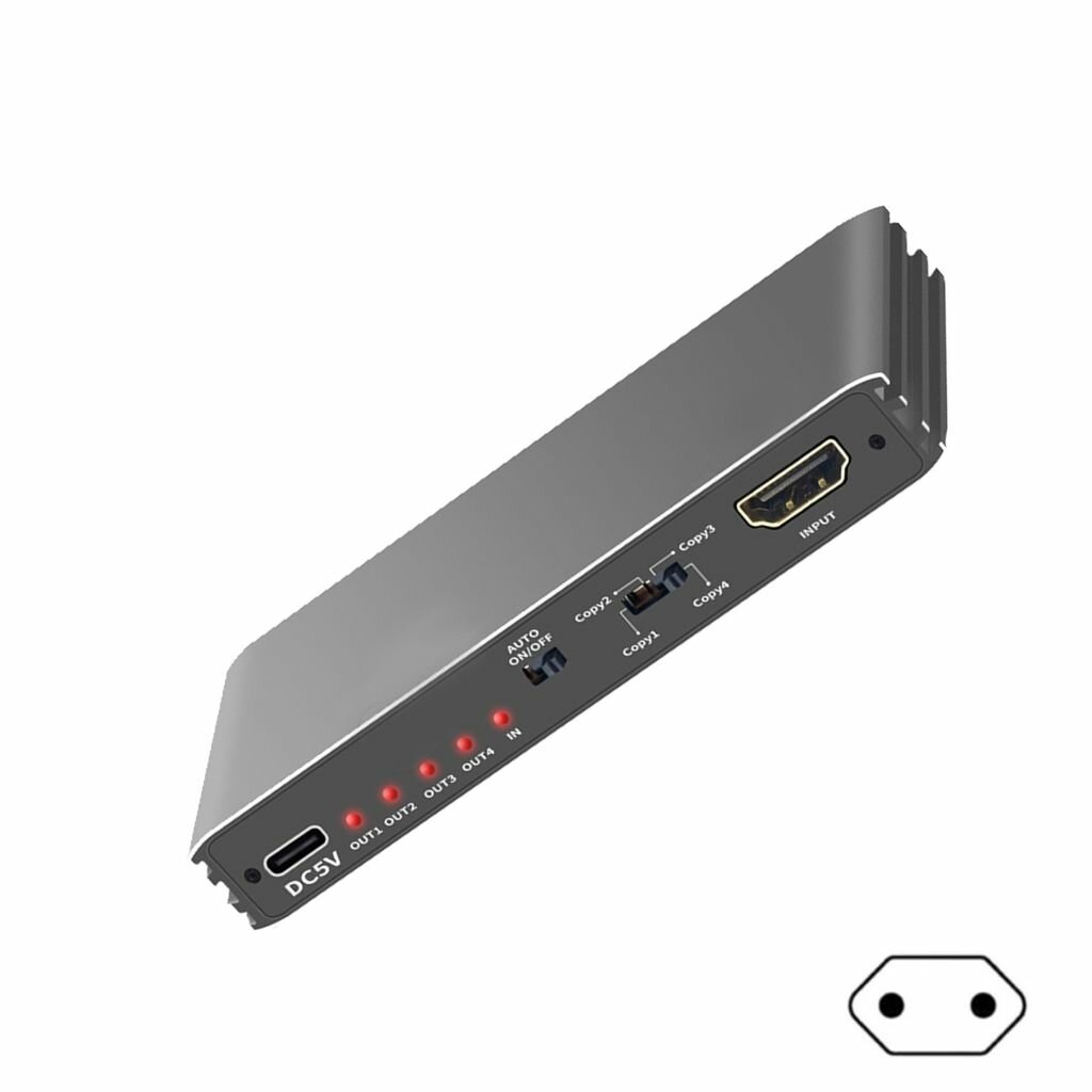 HD384P 8K60Hz видеоэкранный разветвитель, распределительная коробка, 4 порта, 1 входной распределитель, несколько дисплеев для домашнего кинотеатра
