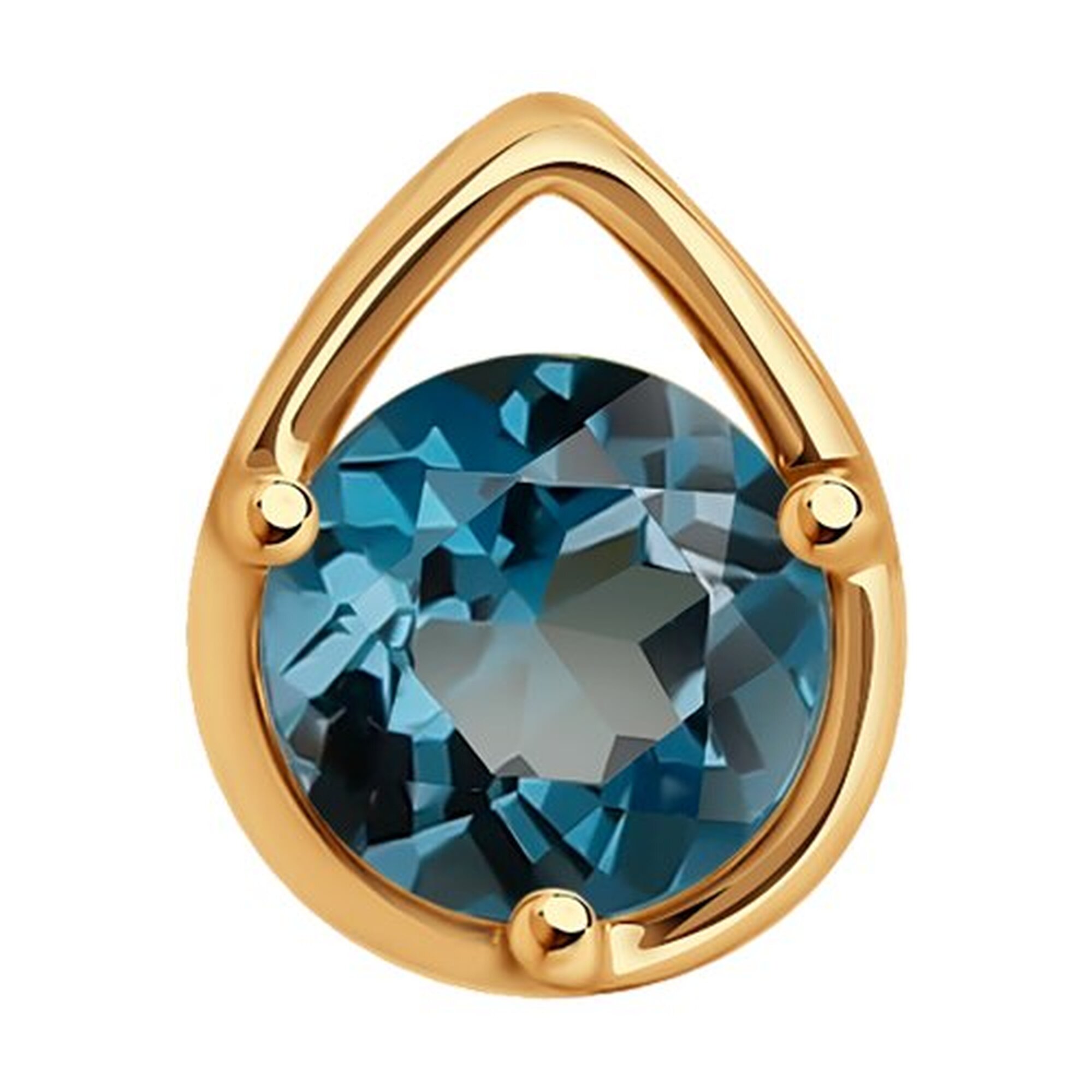 Подвеска, красное золото, 585 проба, Лондон топаз