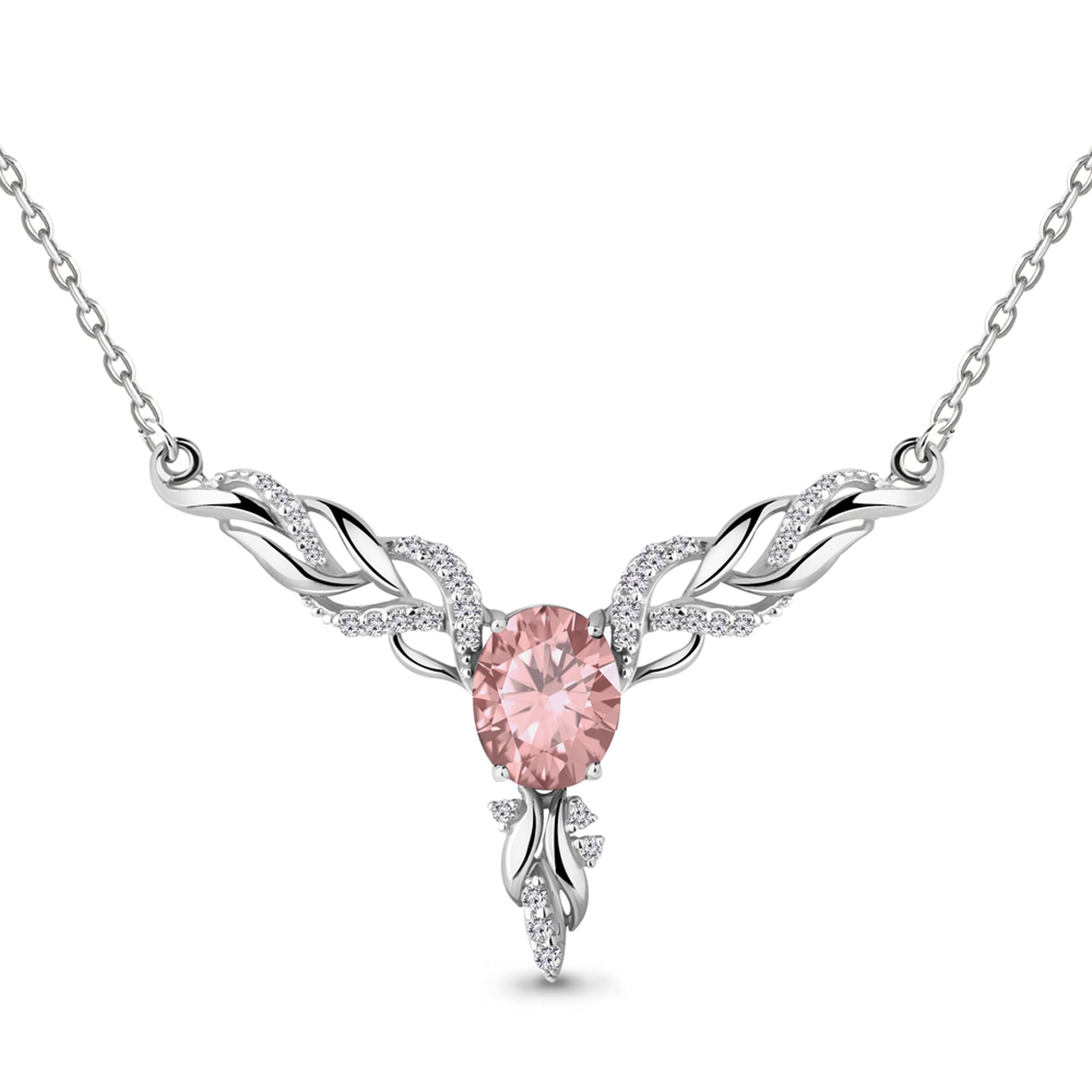 Колье Diamant online, серебро, 925 проба, родирование, фианит