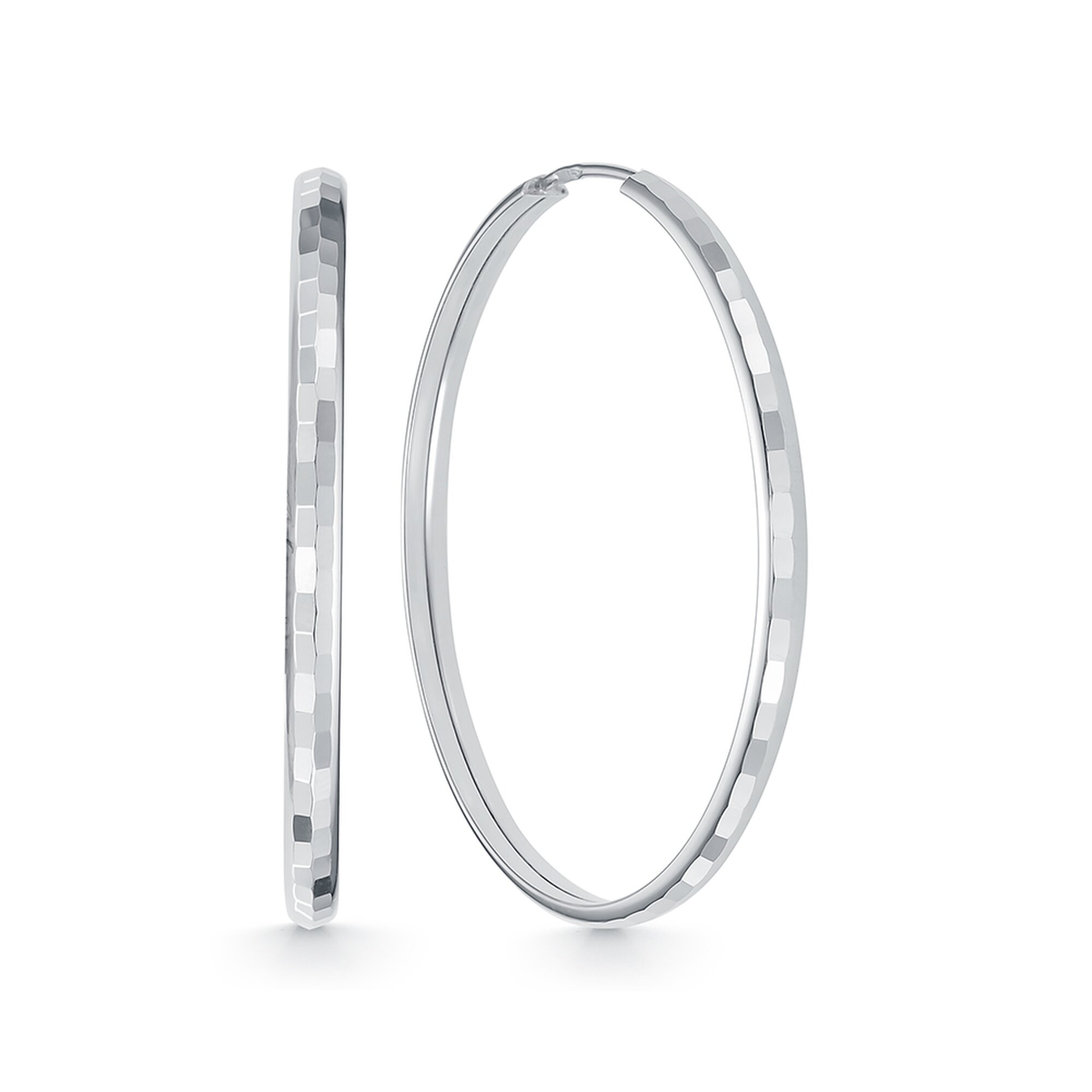 Серьги конго, серебро, 925 проба, родирование