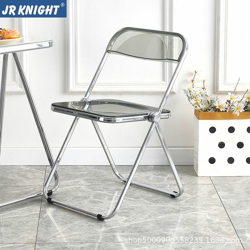 Складной акриловый стул со спинкой для дома, кухни, гостиной и спальни