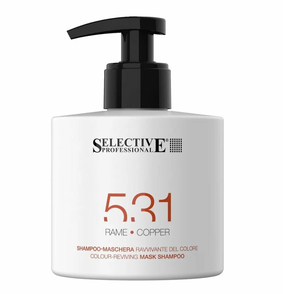 Оттеночный шампунь Selective Professional 531 Copper, медный, шампунь-маска для поддержания яркости медных волос, 275 мл