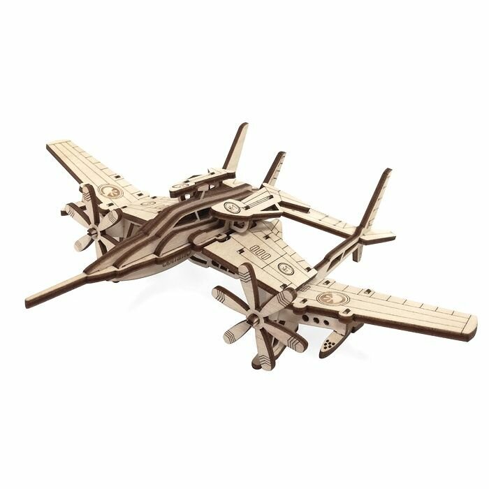 Деревянный конструктор для мальчиков Lemmo Самолет Сапсан (О102)