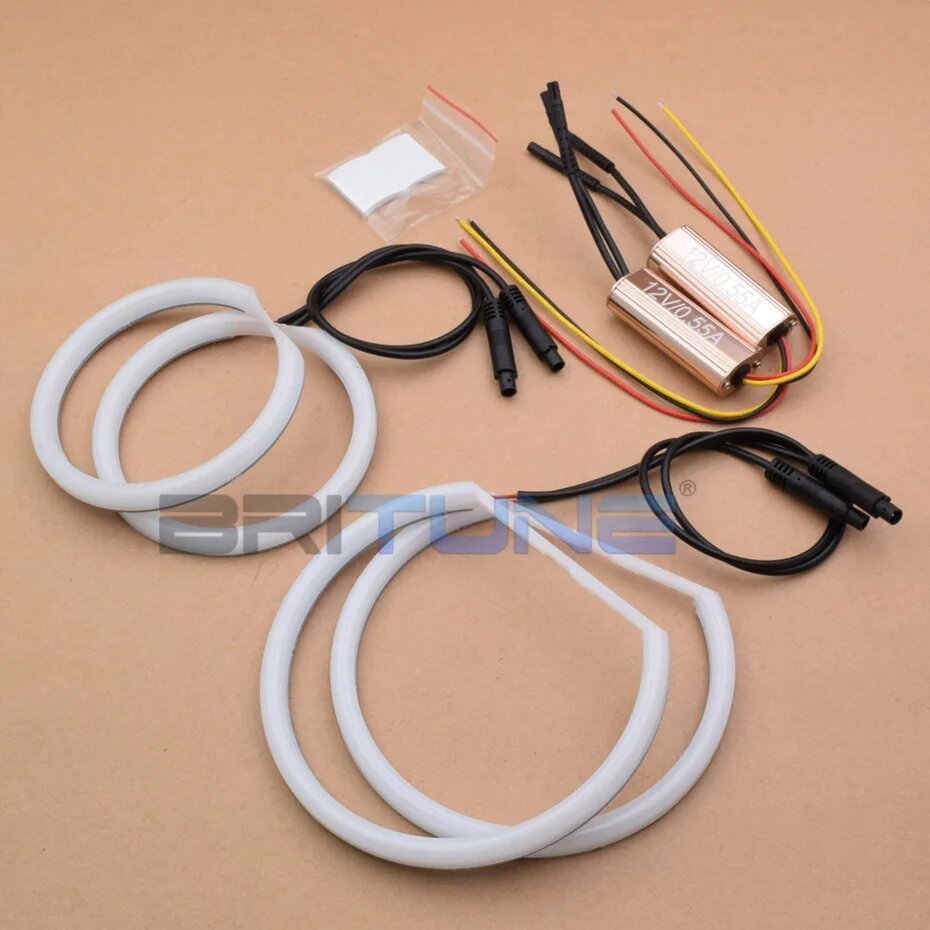 Светодиодный тюнинг ангельские глазки для BMW 5 серии E60 E61 Pre LCI фар 520i 530i 540i 550i 525i 545i Halo кольца комплект DRL аксессуары For Pre LCI Xenon, White Yellow