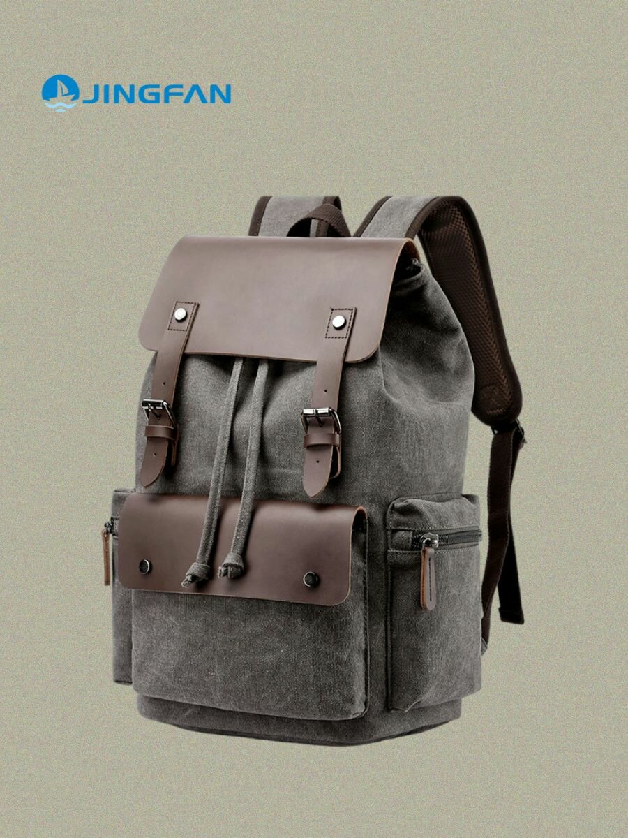 Брезентовый рюкзак большой вместимости в стиле ретро, 20-35 л.