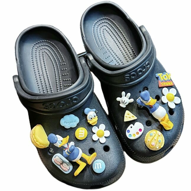Джиббитсы на crocs, набор украшений клипсы для кроксов (14 шт). Дональд Дак.
