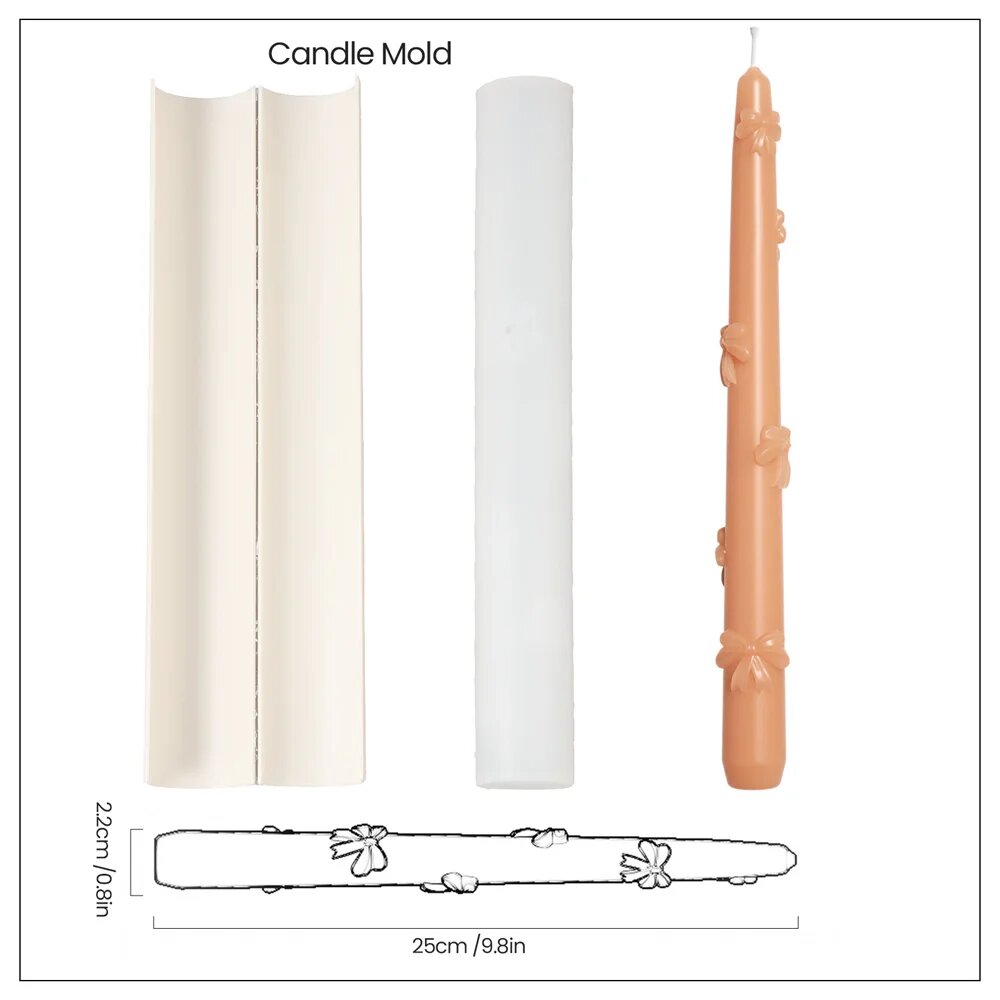 Формы для свечей MAXSUNEER из платины силикона Бежевый, Ribbon Bow