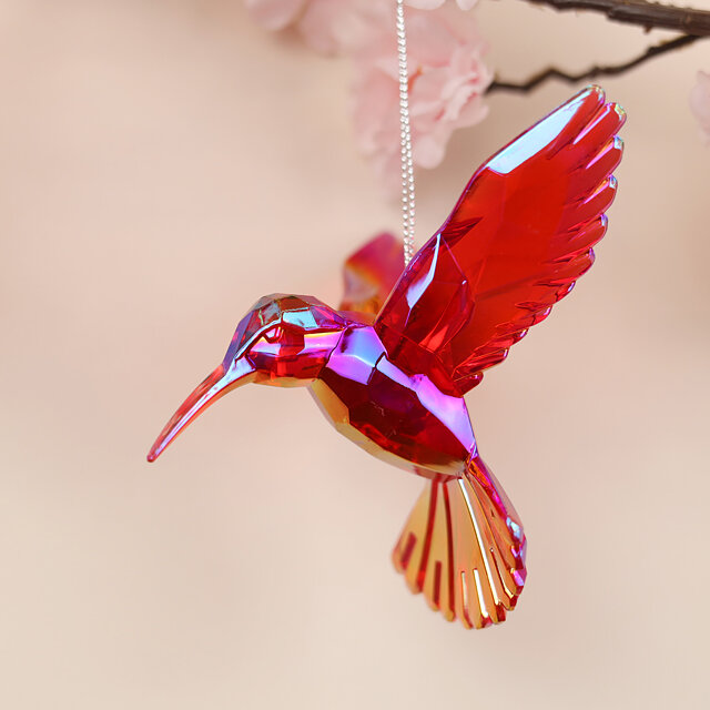 Елочная игрушка Kristal Колибри 10 см красная, подвеска, Kurts Adler, T2031RED