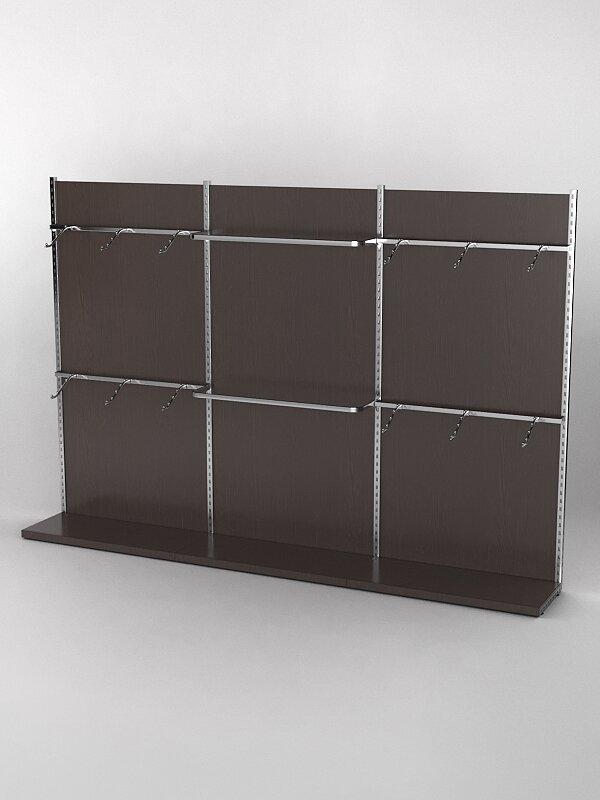 Пристенная торговая система "Bazic" №2 с задней стенкой (3600мм), Дуб Венге