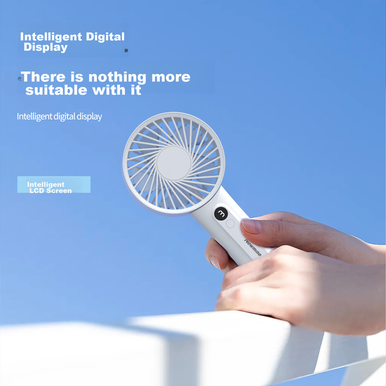 Newmine Mini Fan, Electric Fan, Small Stand-Up And Handheld Dual-Use, Foldable, Office, Student Dormitory, High-Power Handheld Small Electric Fan, Portable, Milk Tea Color