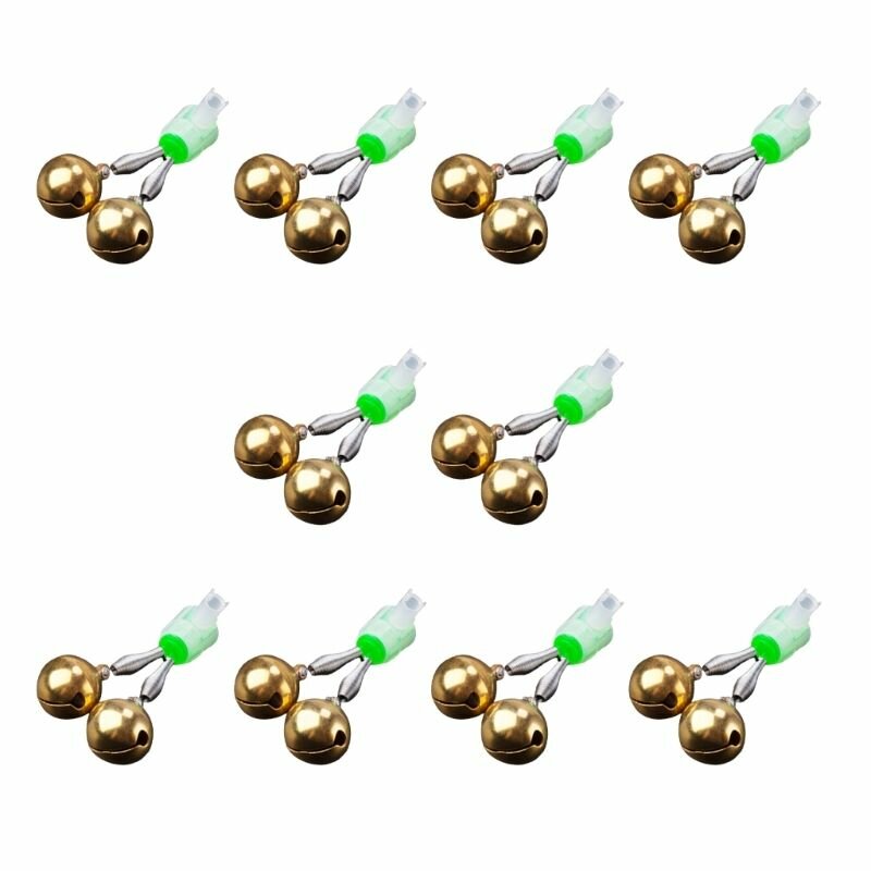 1 упаковка по 10 штук, высокочувствительные и сверхгромкие рыболовные колокольчики-медные колокольчики с защитой от падения, большие