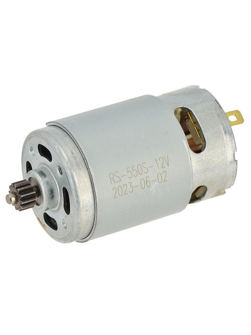 Двигатель RS-550 DC 12V с шестерней Z12 в сборе для дрели-шуруповерта STEHER CD-120-2