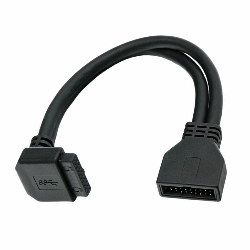 Удлинитель материнской платы USB3.0 с 19-контактным контактом на 20-контактный разъем-нижний изгиб