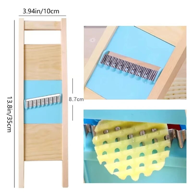 Сетка для картофеля фри из нержавеющей стали, стальная картофельная решетка для картофеля, кухонная деревянная стружка, измельчитель картофеля, овощи, французский гаджет, резаки, терка, ломтерезки