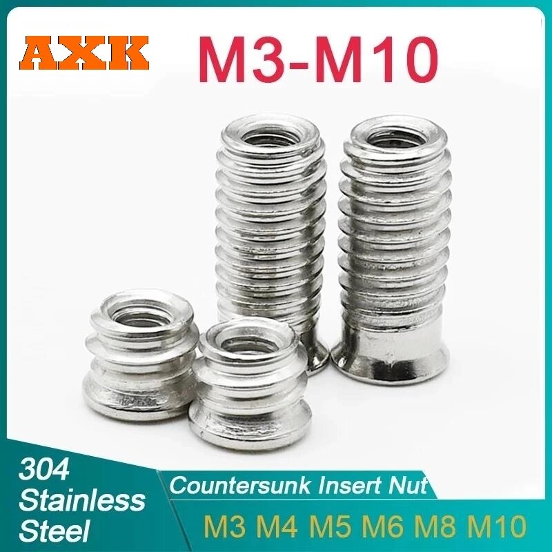 Гайки М3 М4 М5 М6 М8 М10 для деревянной мебели AXK KK1759 M5x10 (5pcs)