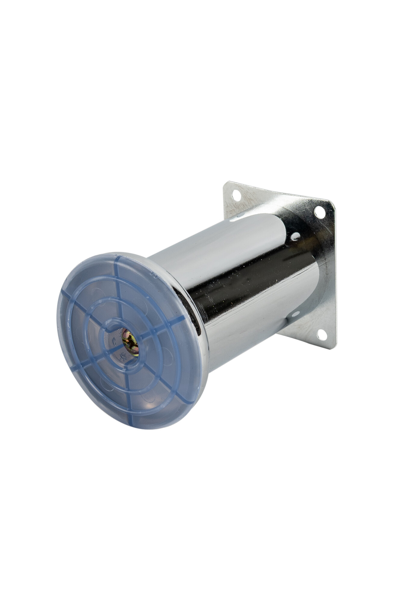 Ножки для мебели металлические, опора мебельная SANBERG H100/D50, нерегулируемая, хром, комплект 2 штуки