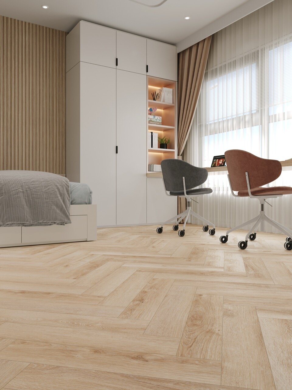 Виниловая плитка SPC CronaFloor Herringbone Дуб Дижон H010 (в уп. 16 шт./1.31 м2)