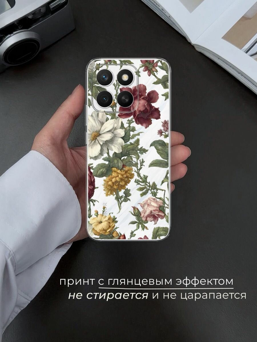 Чехол на Honor X8c / Хонор X8c с принтом Акварельные цветы 2 — фото 1