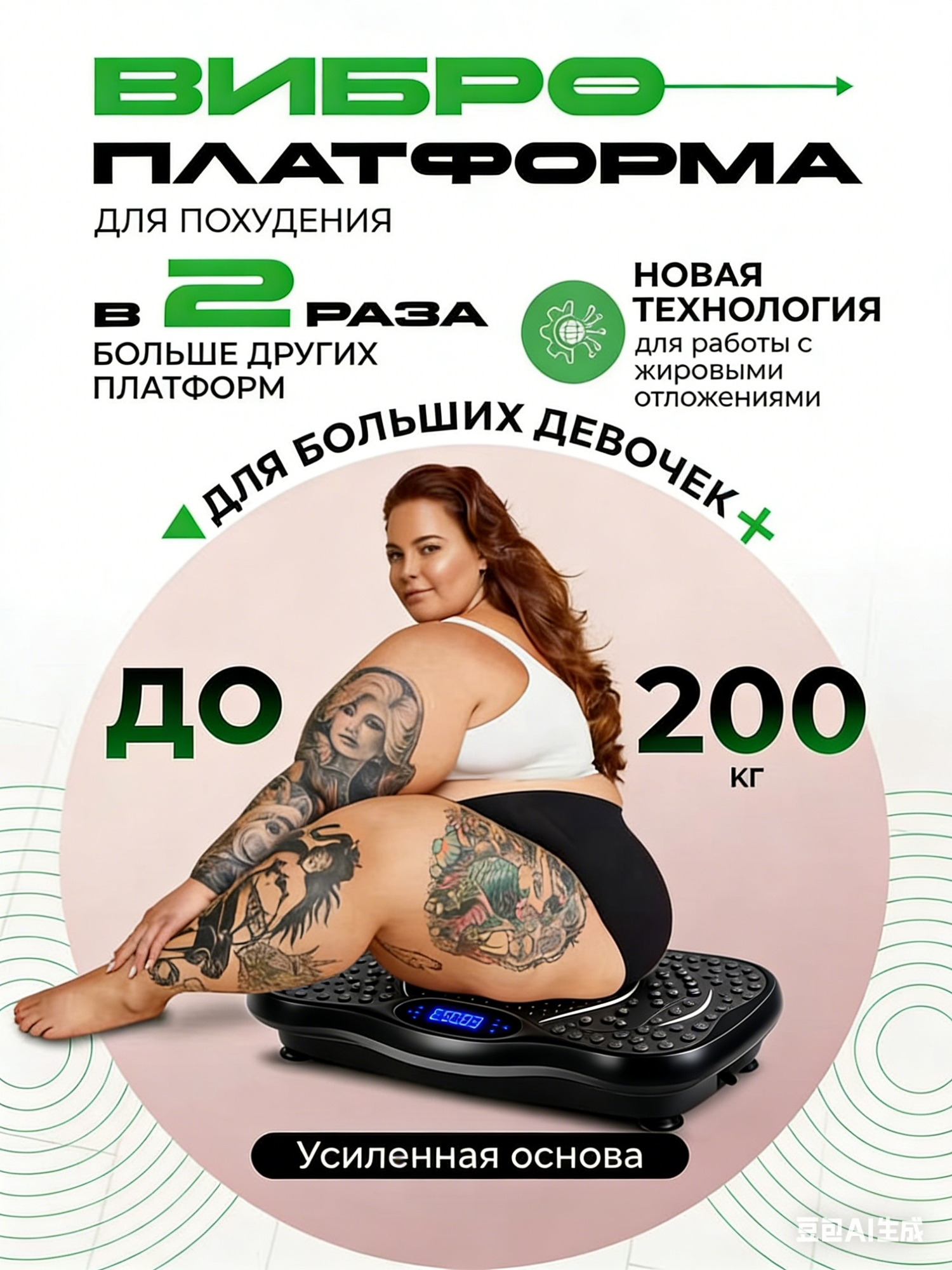 Виброплатформа для похудения до 150 кг с музыкой, домашний кардио тренажер электрический антицеллюлитный