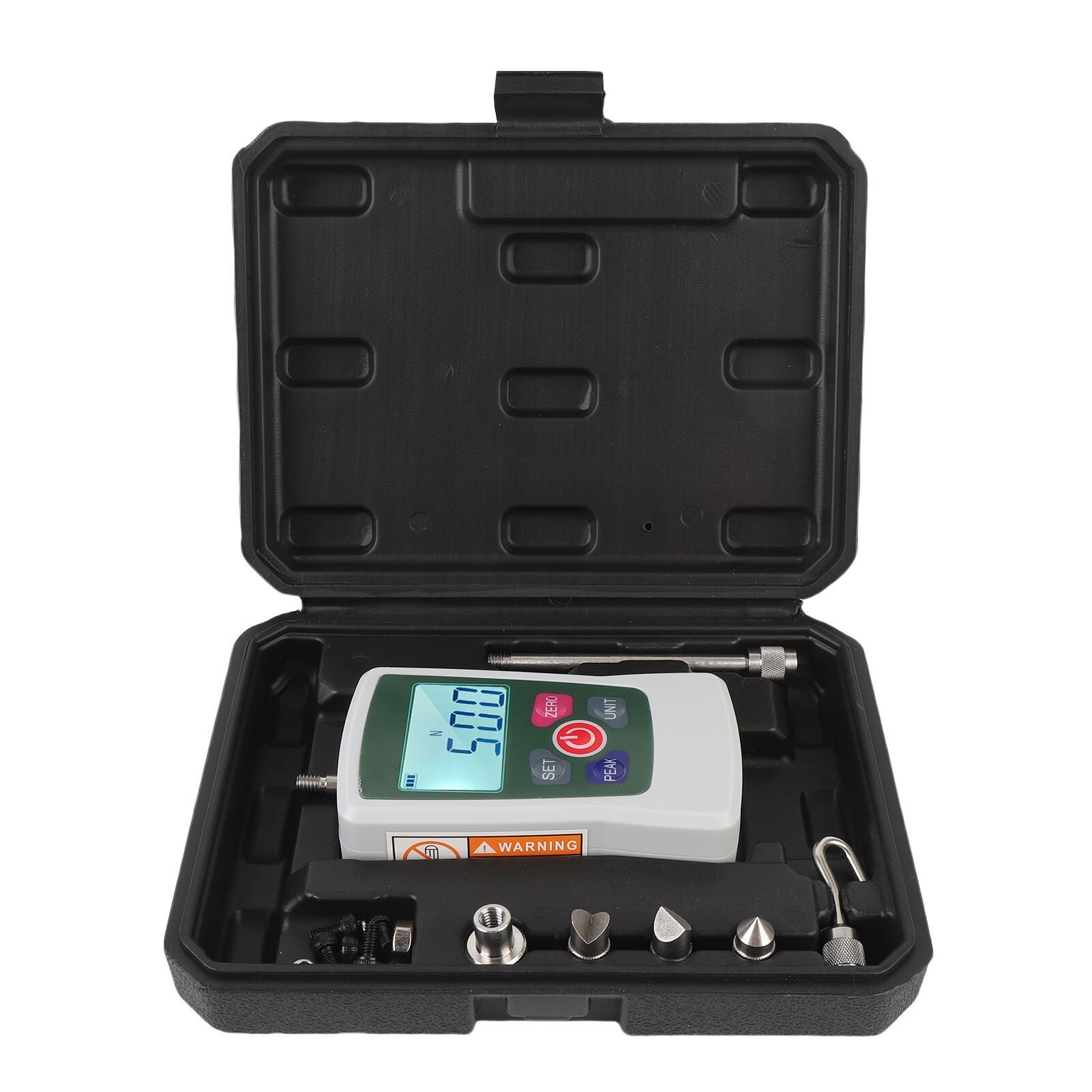 Цифровой динамометр 100 Н, 4 единицы измерения, экран с подсветкой, автоматическое отключение, высокоточный портативный тестер силы тяги и усилия.