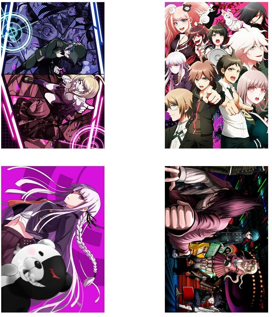 Плакат 4 шт. набор А4 аниме Данганронпа / Danganronpa / Джунко / Эношима / Селестия / Цеселтия / постер №6