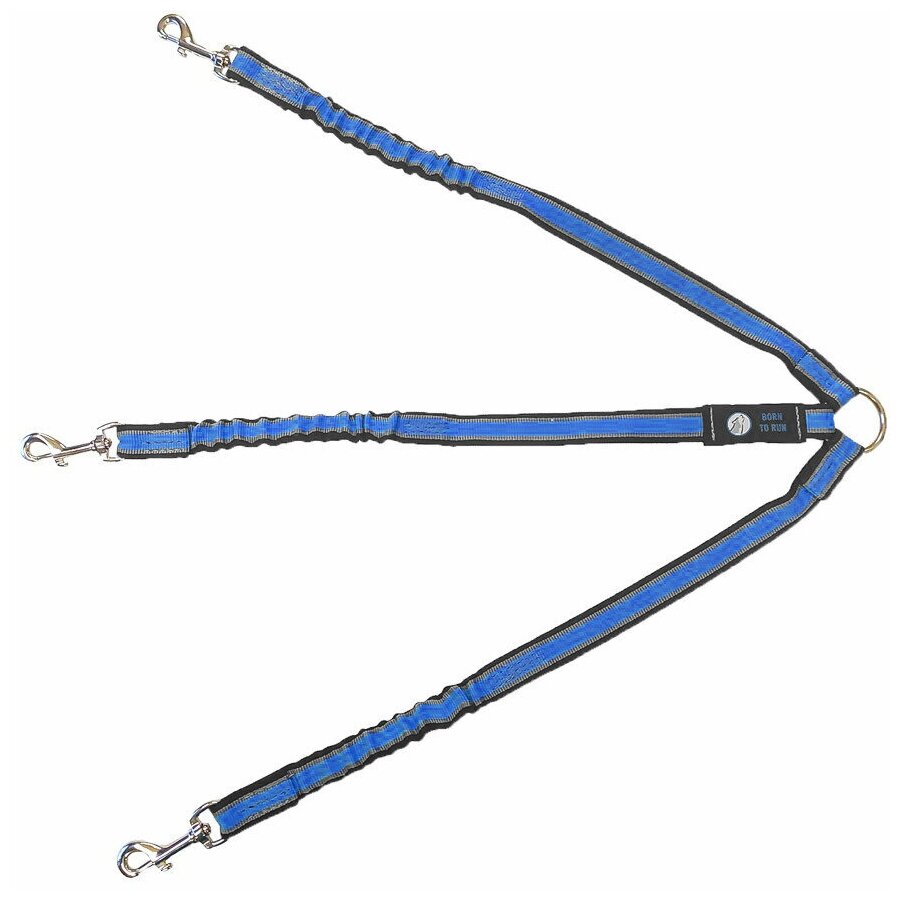 Сворка для выгула 3 собак с амортизаторами Горыныч Синяя