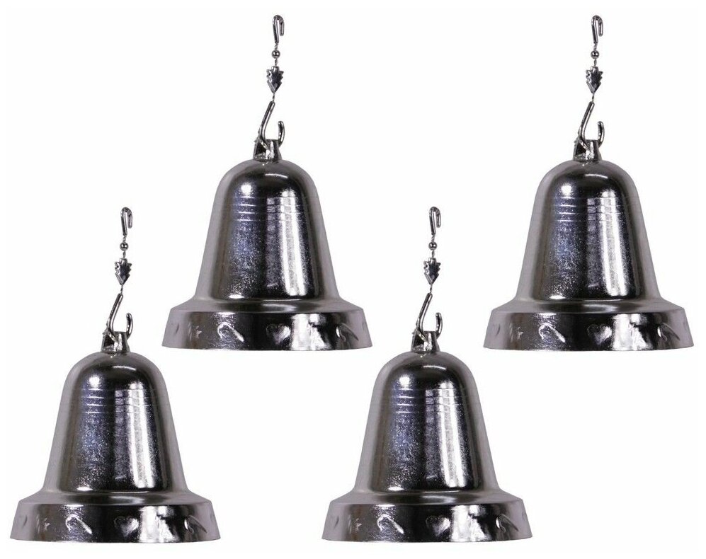 Колокол серебряный набор из 4 шт. 10 см, SNOWHOUSE BL4-S10S