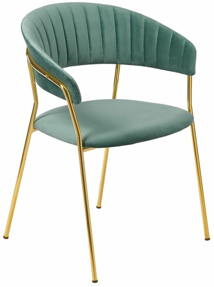 Стул BRADEXHOME Turin Мятный/Золотые ножки Размеры: Высота 780мм Глубина 500мм Ширина 560мм