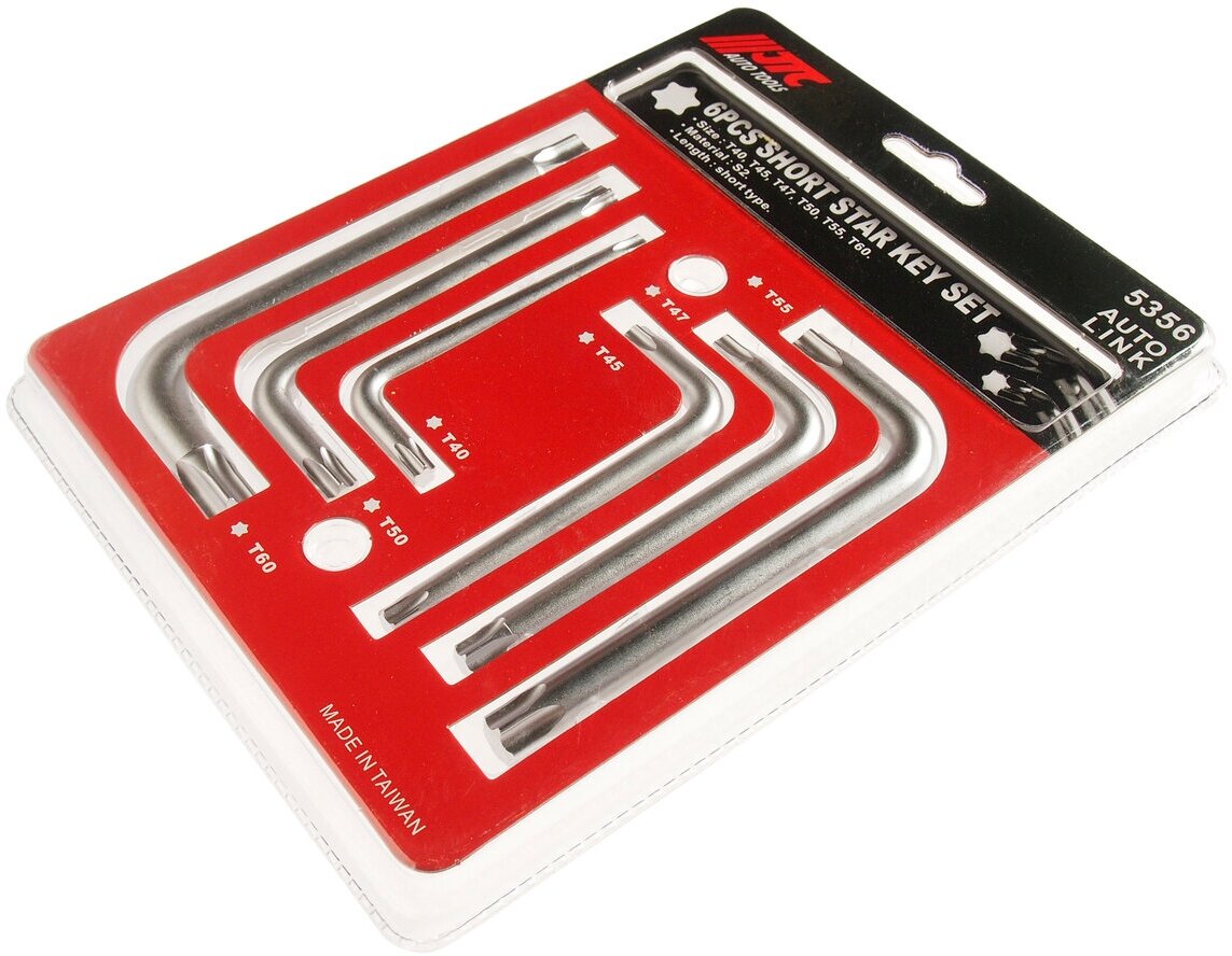 JTC-5356 Набор ключей торкс Г-образных T40-T60 6пр.