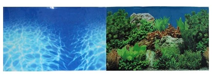Фон для аквариума Prime Синее море/Растительный пейзаж 50х100см
