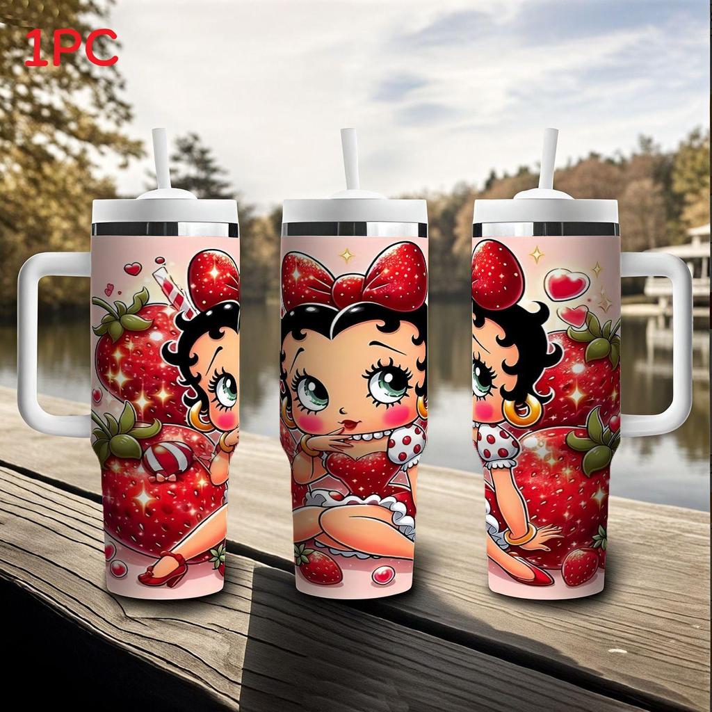 Термос Betty Doll 40oz с антискользящей основой для офиса и прогулок стиль с