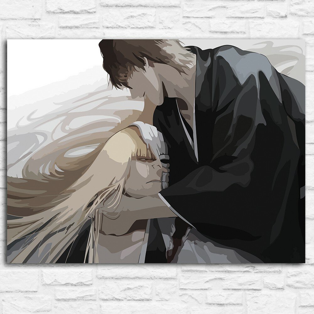 Картина по номерам на холсте аниме блич (bleach, ичиго, рукия, орихиме) - 14880 30х40