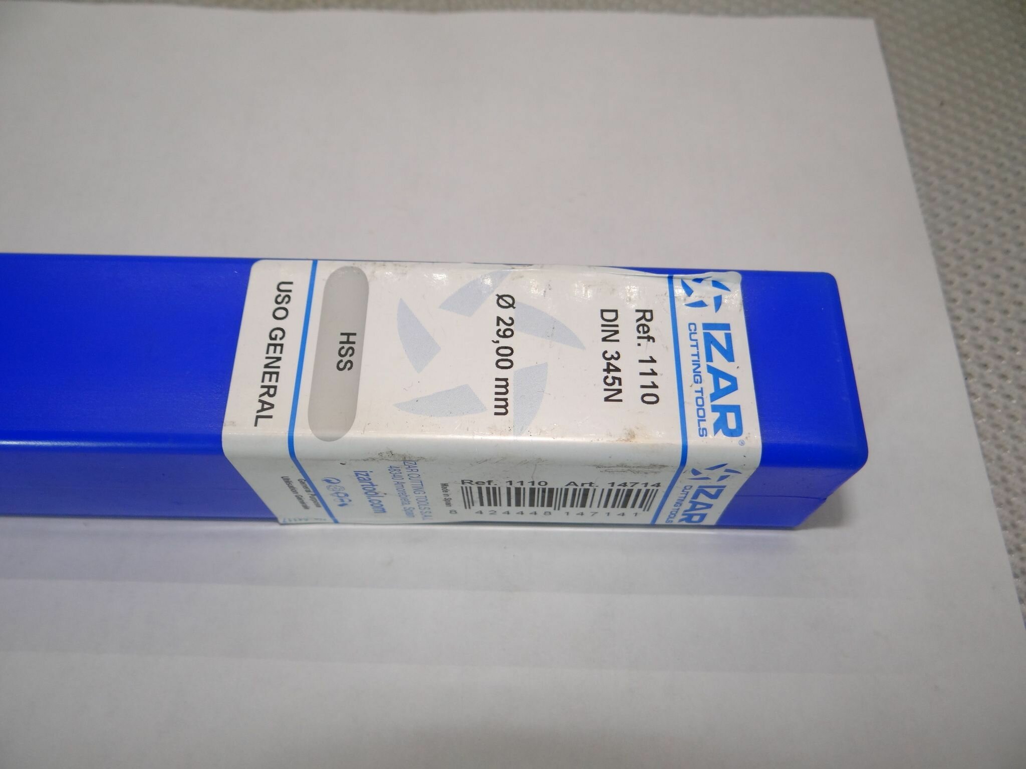 Сверло по металлу с к/х DIN-345N Ref. 1110 29мм. (160х295) К/М 3 HSS IZAR Испания