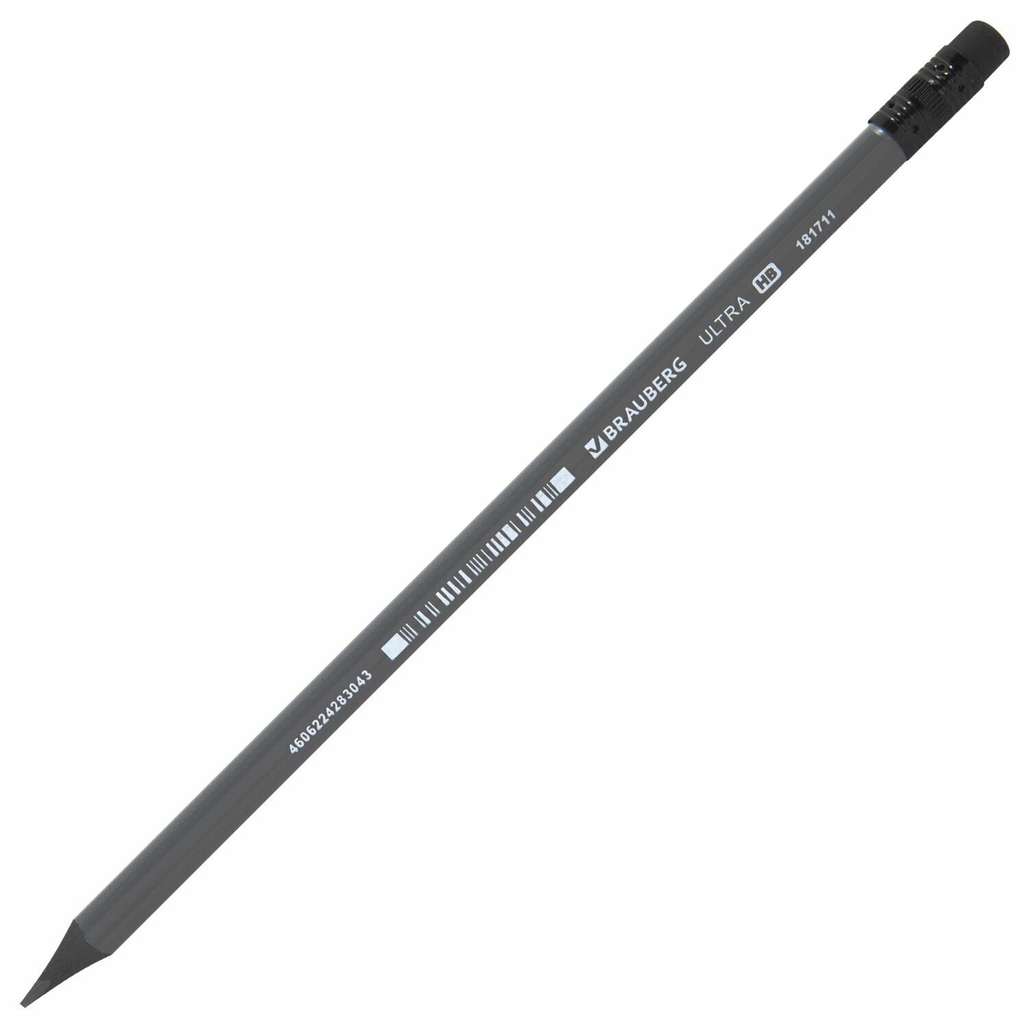 Упаковка 72 шт. Карандаш чернографитный BRAUBERG "ULTRA", 1 шт, HB, с ластиком, пластиковый, 181711