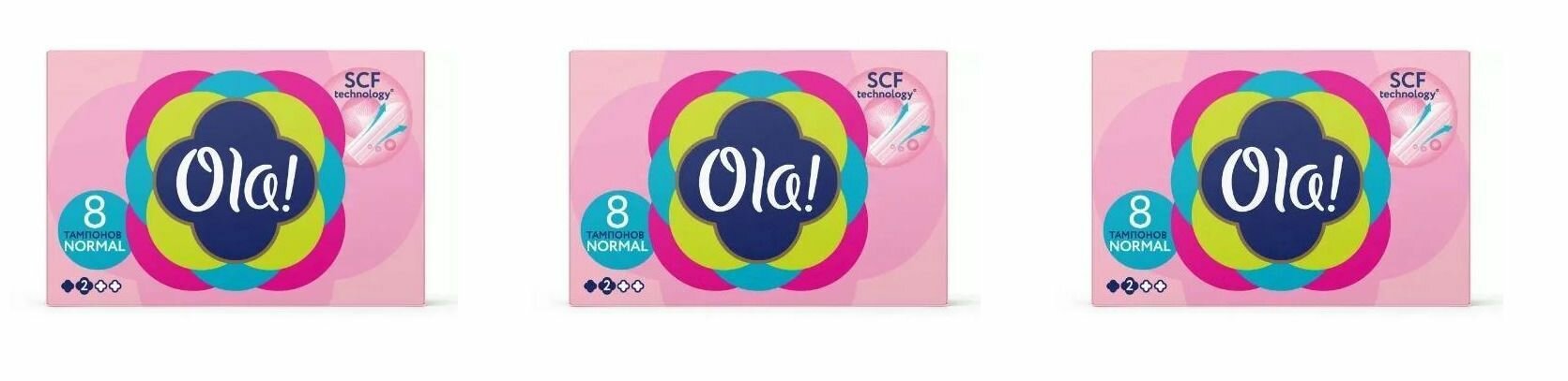Ola! Тампоны гигиенические, Normal, Шелковистая поверхность, 8 шт - 3 уп