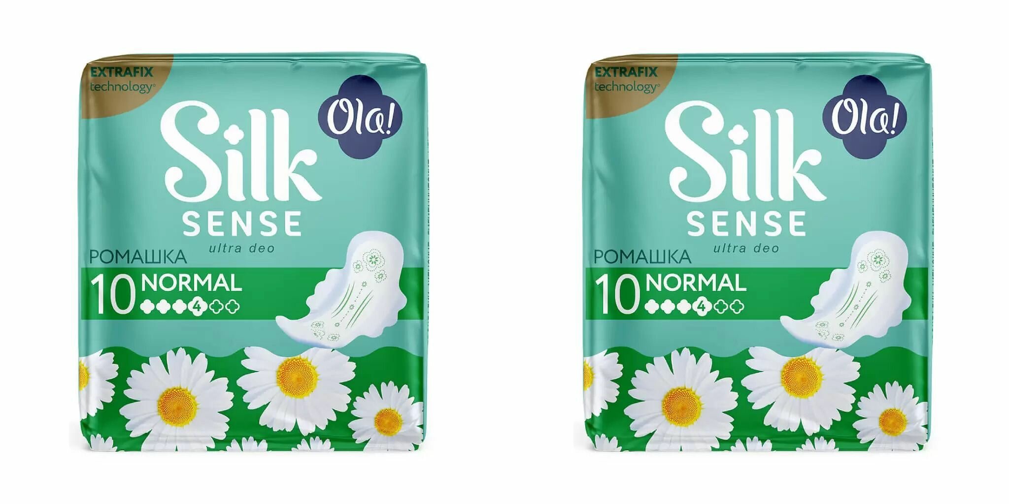 Ola! Прокладки гигиенические женские Silk Sense Ultra Normal, ультратонкие, аромат Ромашка, 10 шт/уп, 2 уп