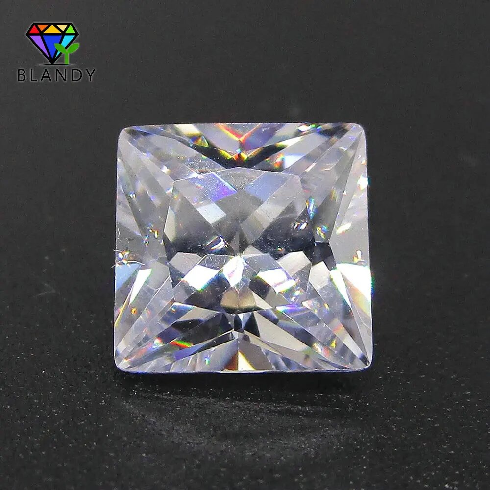 Кубический цирконий, 50 шт, размер 2*2 мм ~ 10*10 мм, QINGYIGEM 3x3mm, White