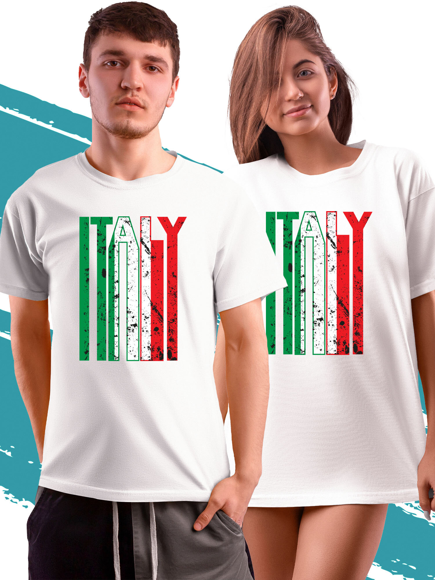 Футболка Italy и флаг Италии