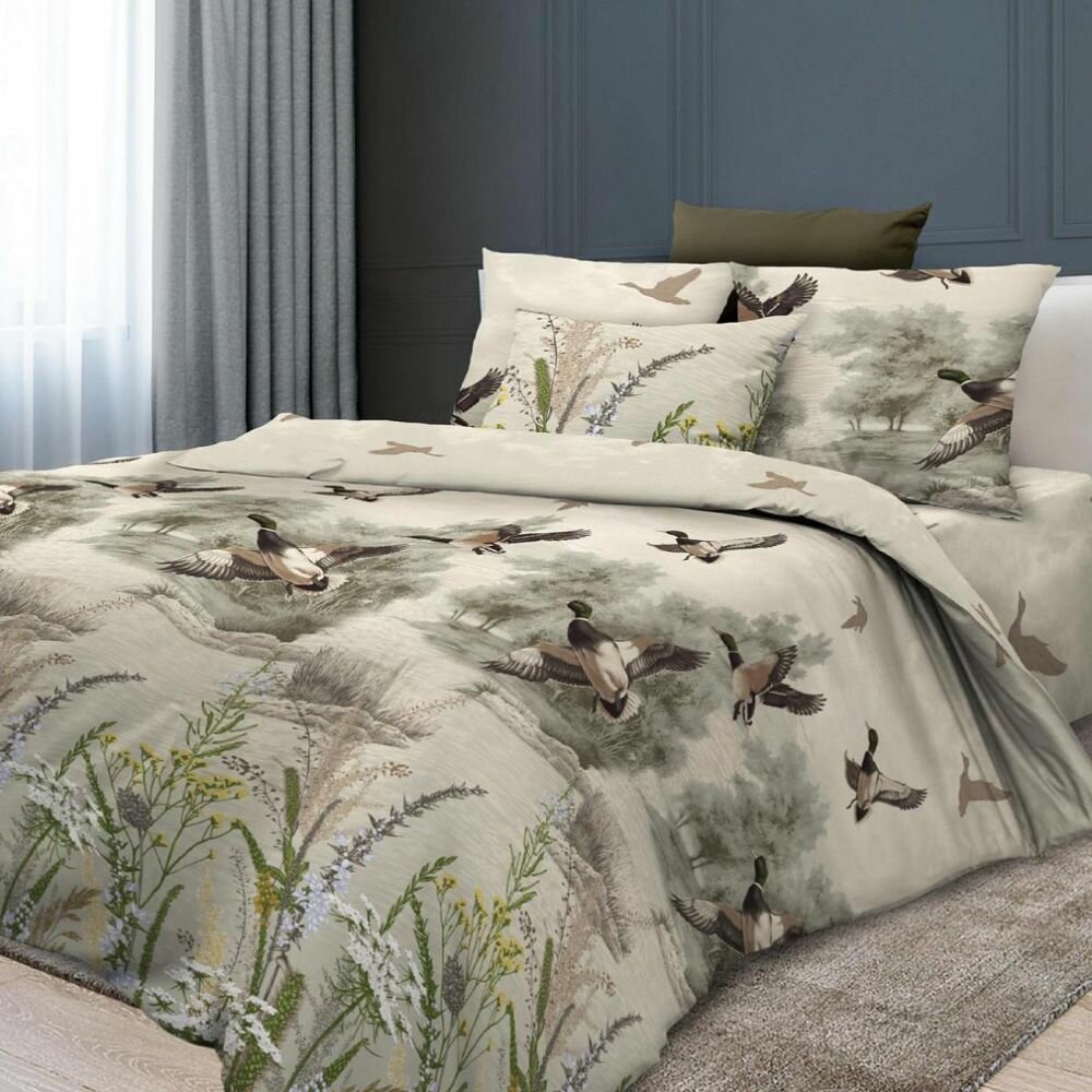 Ткань Бязь (ГОСТ) "Утиная охота", пл. 140 г/м2, ш-220 см, отрез 1 метр