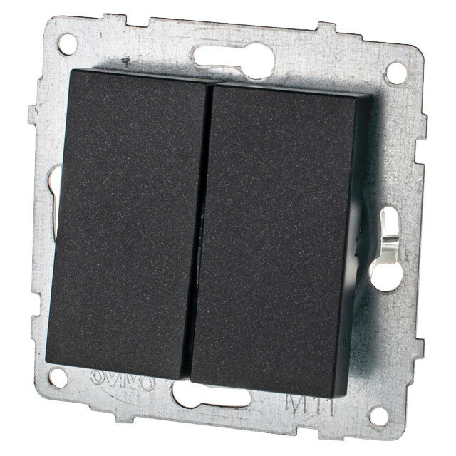 OVIVO Loft 2-клавишный выключатель черный - механизм управления освещением дома