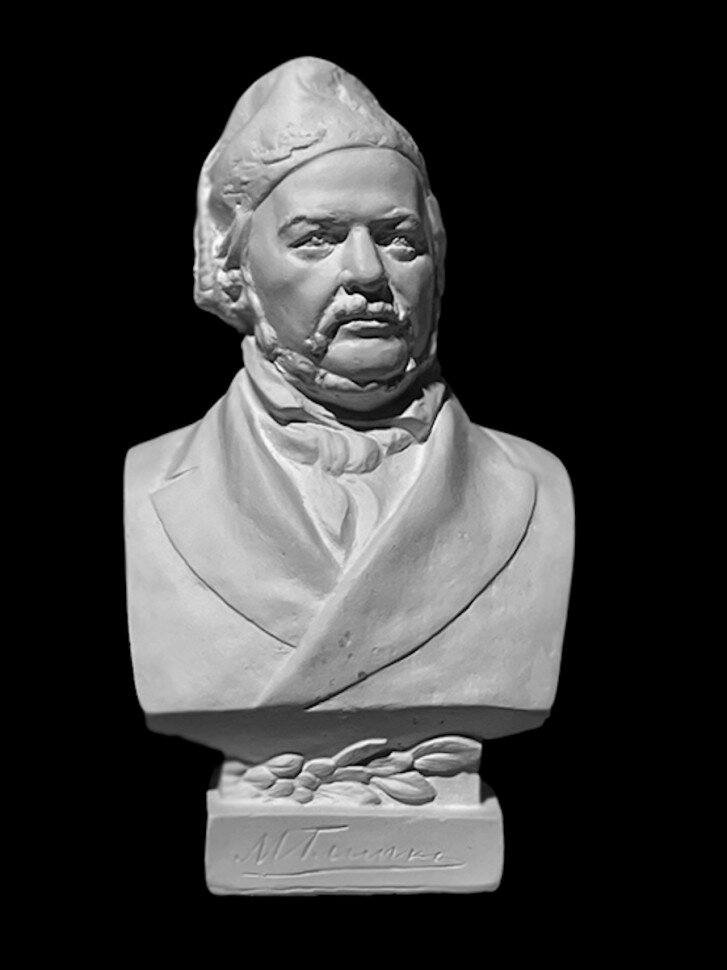 Гипс. Бюст Глинки М. И, h=22,5 см, Экорше, артикул 10-198