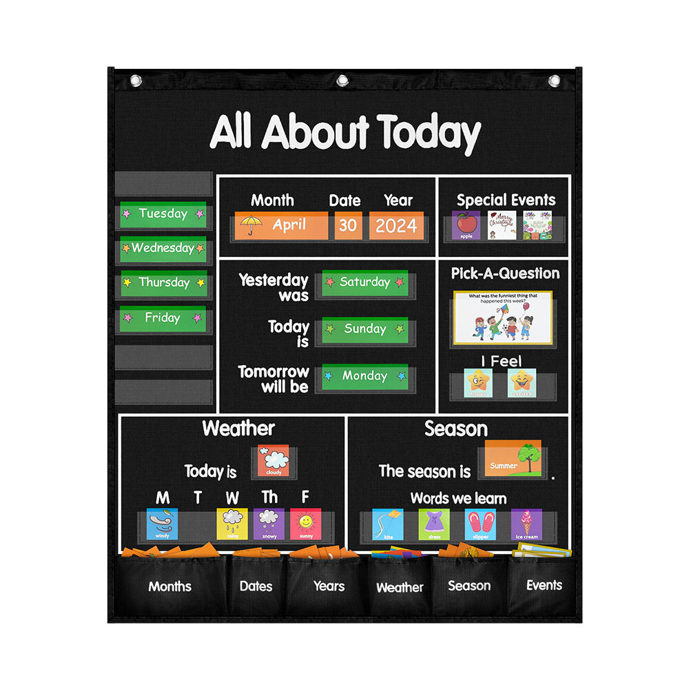 Календарь событий "Everything Today Hanging Bag All About Today", английский черный