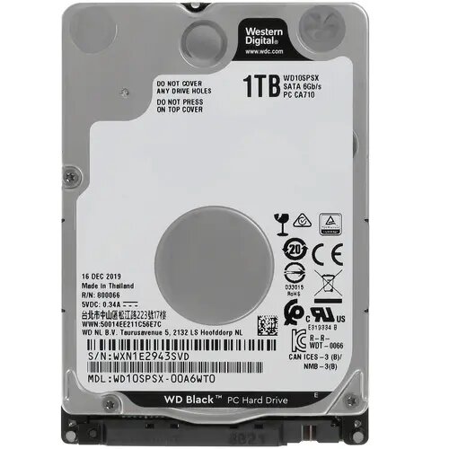 Жесткий диск Western Digital Black 1Tb 7200rpm, 64Mb WD10SPSX