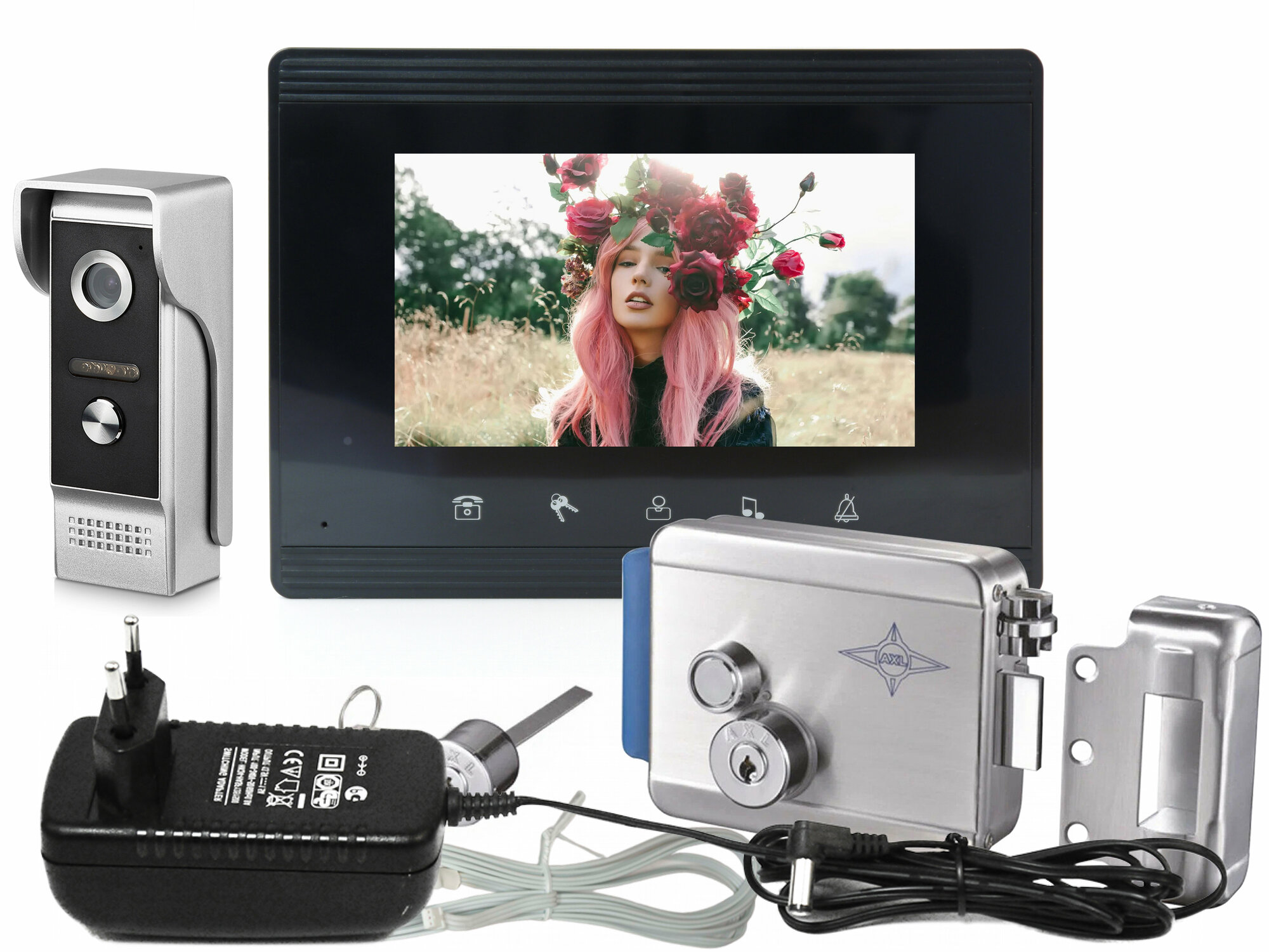 Набор: домофон цветной EP-(7200) и AX091 (O47702OK) - электромеханический замок (домофон замок электромеханический)