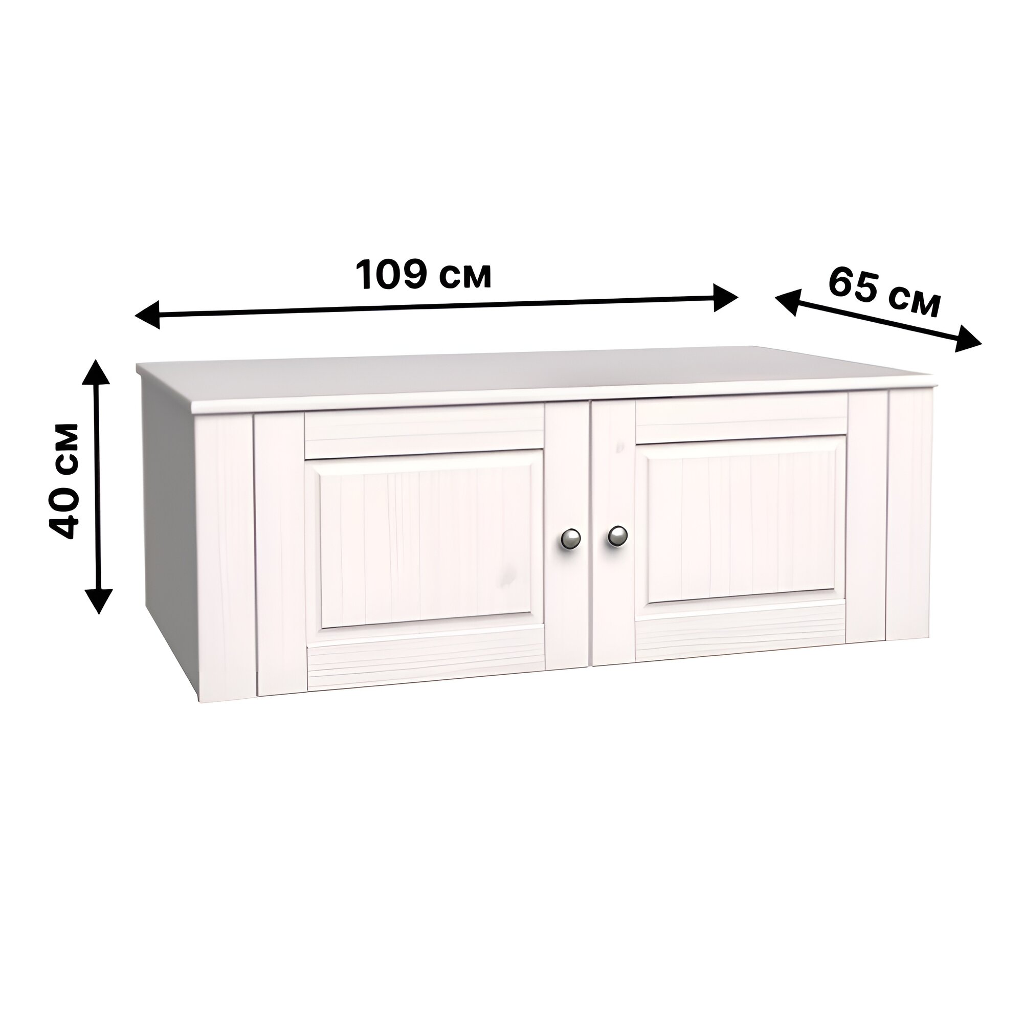 Антресоль для шкафа 2 двери Бейли белый воск 109 х 65 х 40 см