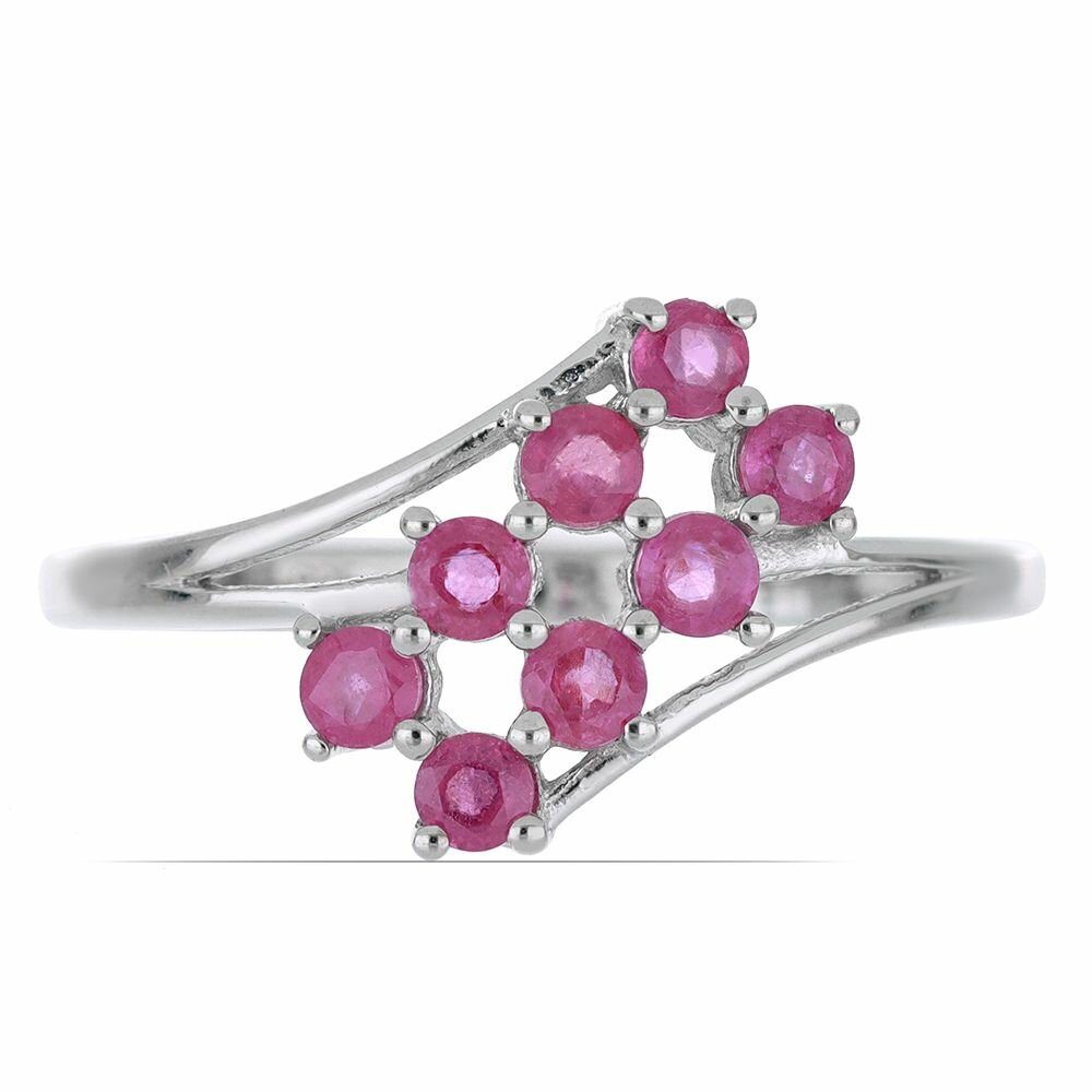 Кольцо, серебро, 925 проба, родирование, рубин