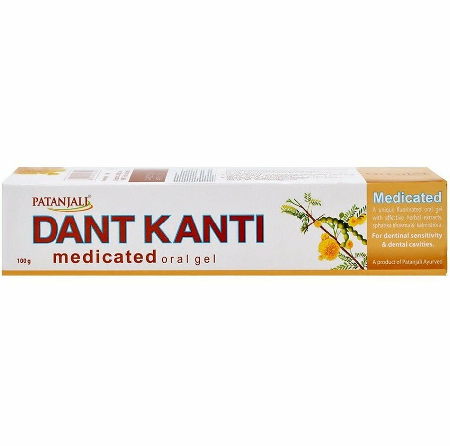 Зубная паста-гель Дант Канти Медикейтэд Патанджали Patanjali Dant Kanti Medicated Oral Gel 100 гр.